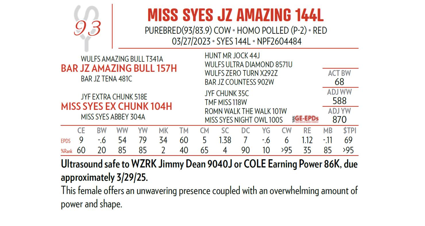 Lot 93: Symens Brothers Limousin - 45th Annual Limousin Bull & Female ...