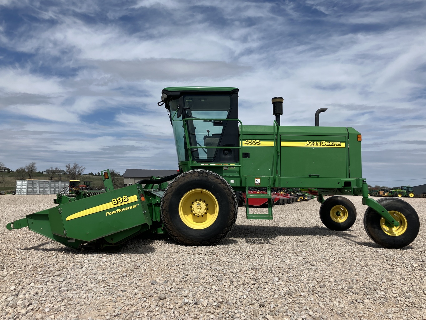Lot 4298 - '08 JD 4895 WINDROWER w/JD 896 18' SICKLE HEAD. Onsite-Belle ...