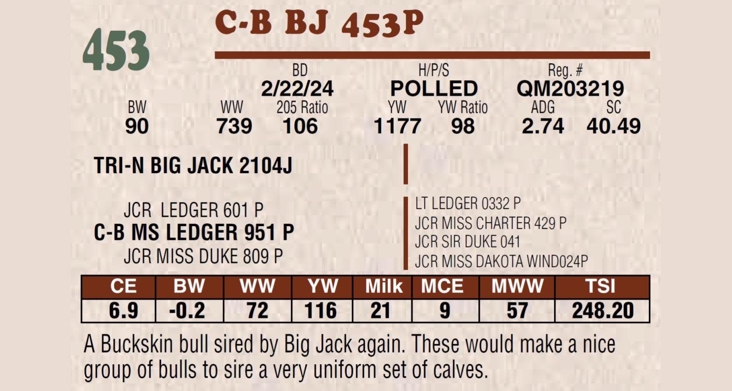 Lot 453: C-B Charolais - 39th Annual "The Brand You Can Trust" Bull ...