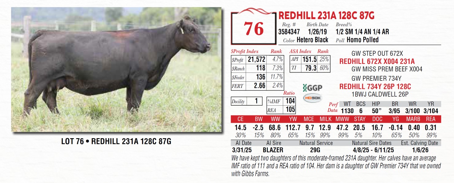 Lot 76: Red Hill Farms - Bulls & Females of Fall Sale | DVAuction