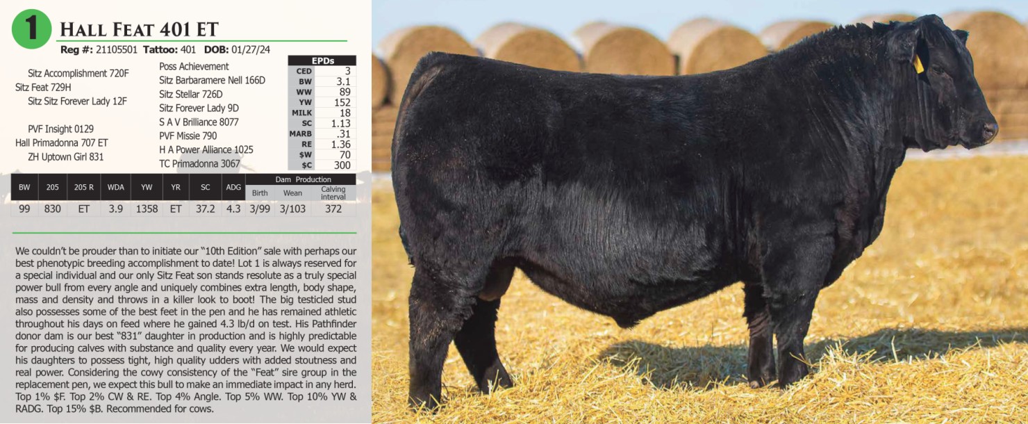 Lot 1: Hall Stock Farm Angus and Simmental - Annual Production Sale ...