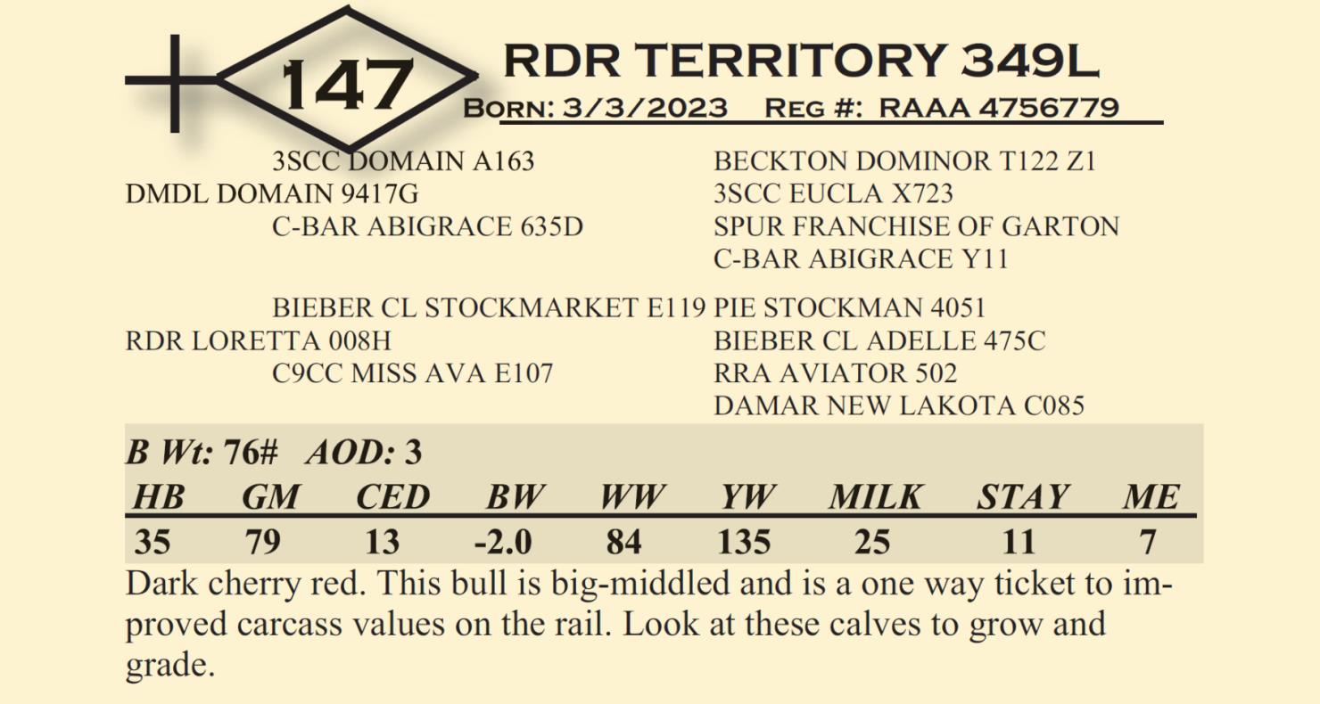Lot 147: Cross Diamond Cattle Company - Annual Production Sale | DVAuction