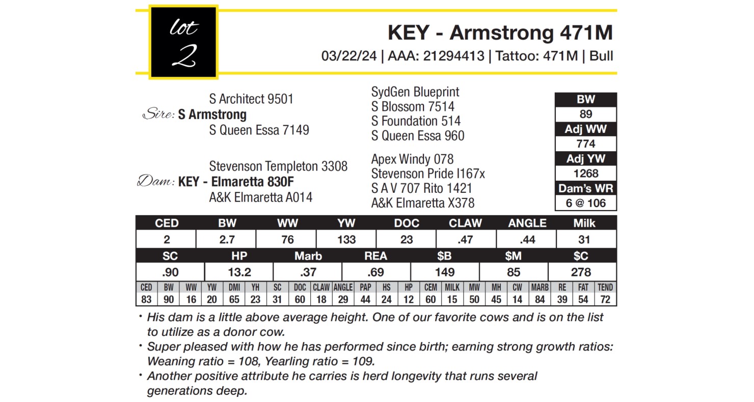 Lot 2: KEY Ranch - "Unlocking Higher Potential" Annual Production Sale ...