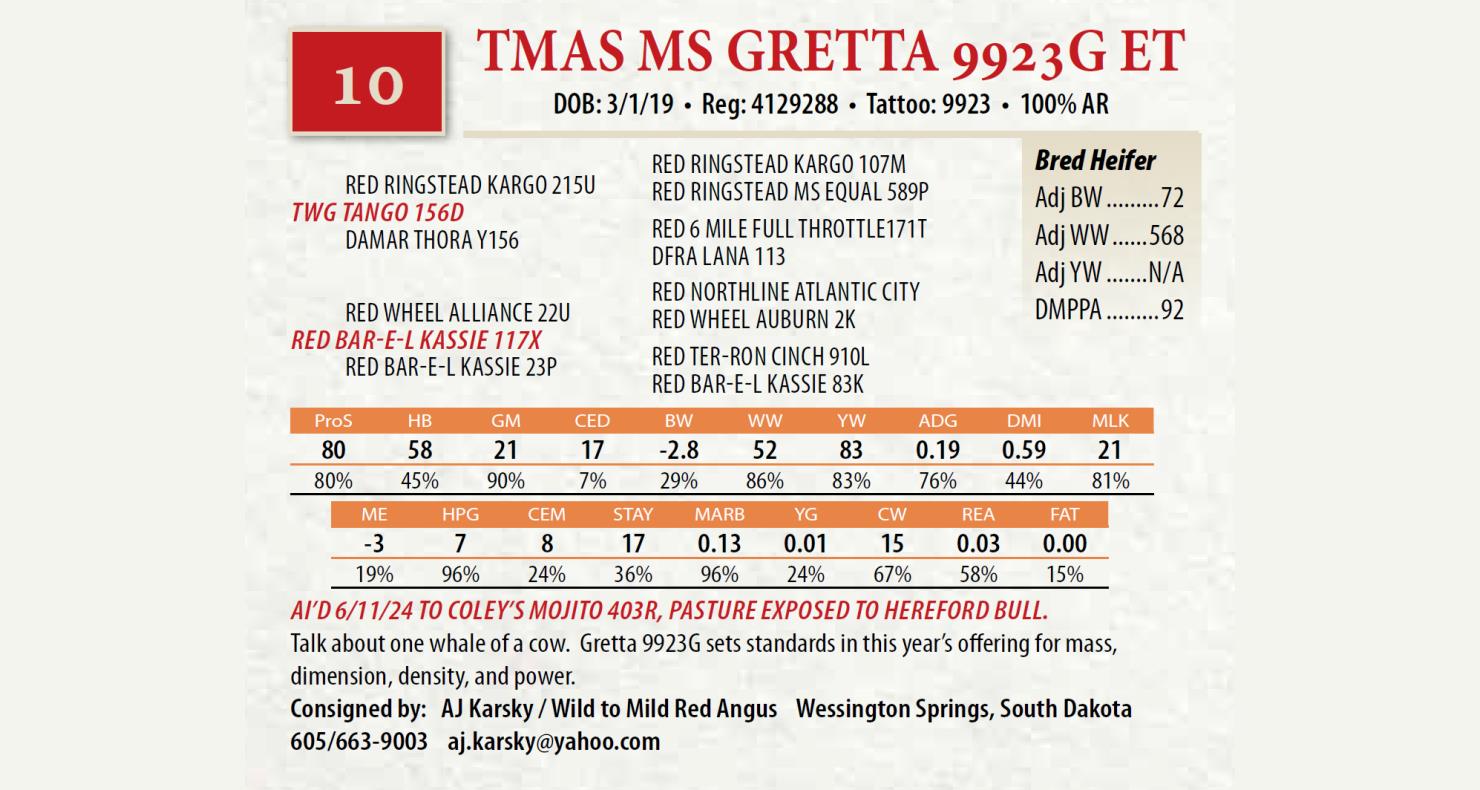 Lot 10: Reds On The Prairie Red Angus Auction - Gilchrist Auction Co ...