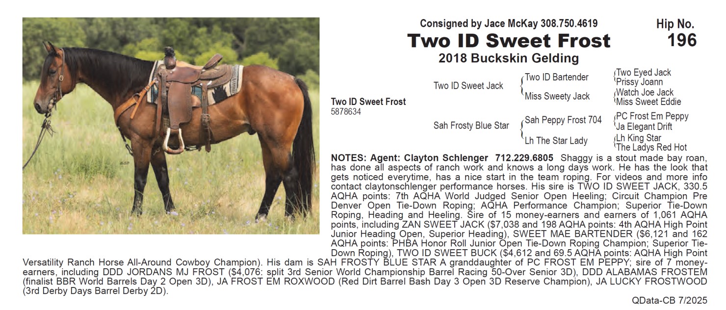 Lot 196: Pitzer Ranch - Preview at 7am CT followed by Fall Sale at 9am ...