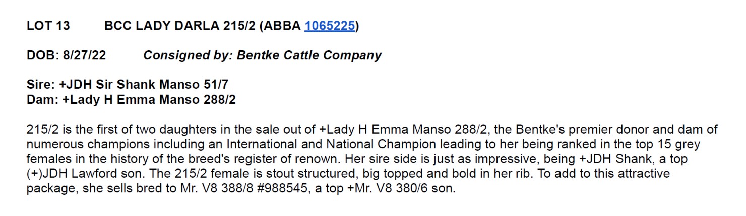 Lot 13: Broken Triangle Cattle Company - Spring Invitational Brahman ...