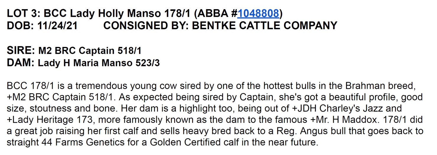Lot 3: Broken Triangle Cattle Company - The Ranchers Winter Gathering ...