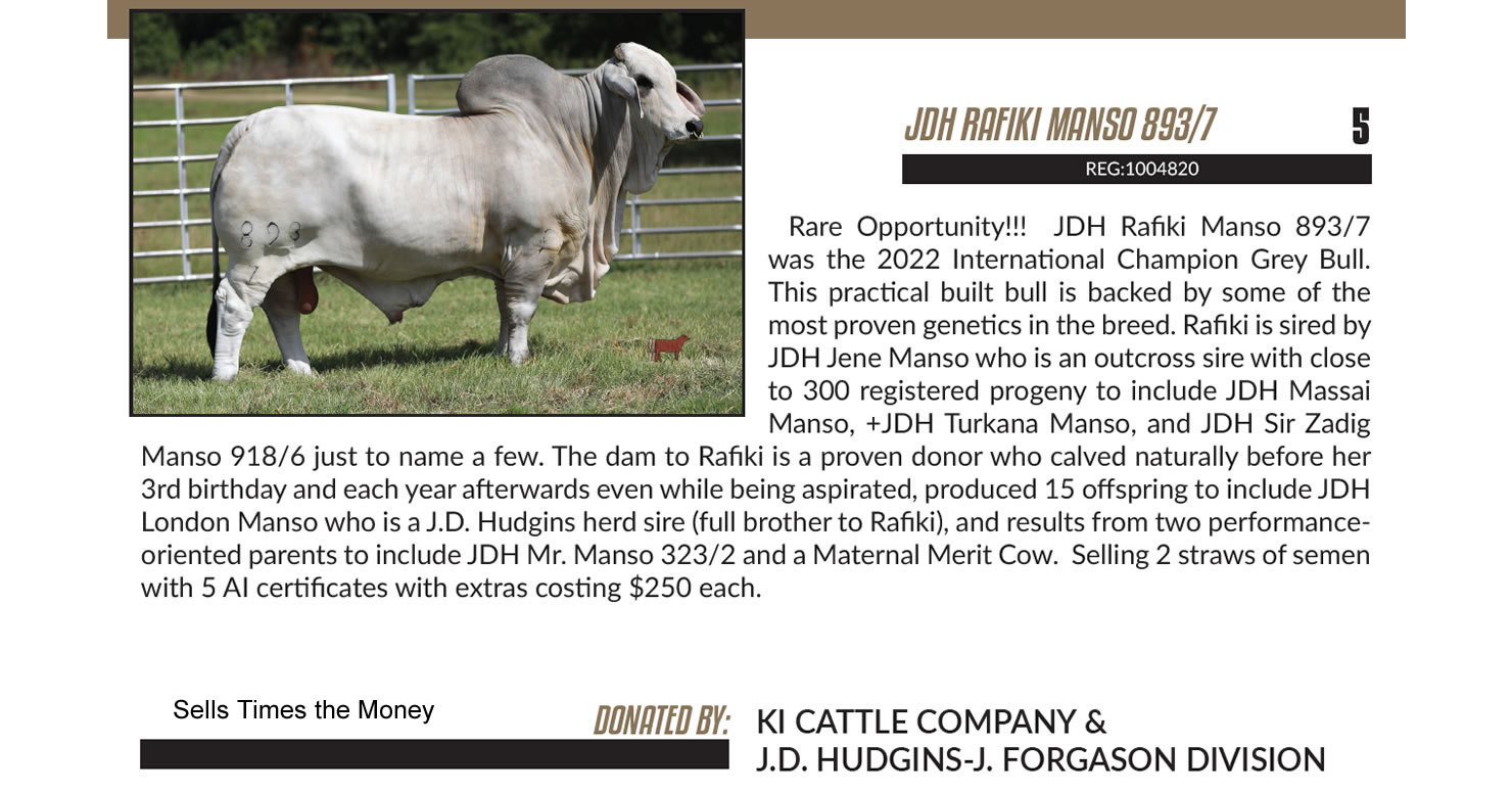 Lot s5: American Brahman Breeders Association - 2026 ABBA International ...
