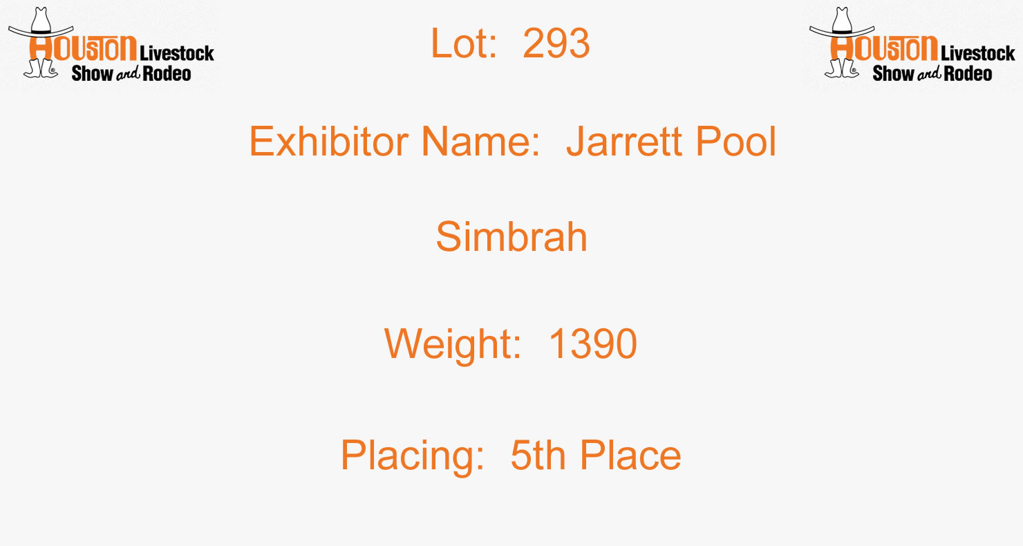 Lot 293: Houston Livestock Show & Rodeo - Junior Market Steer Auction ...